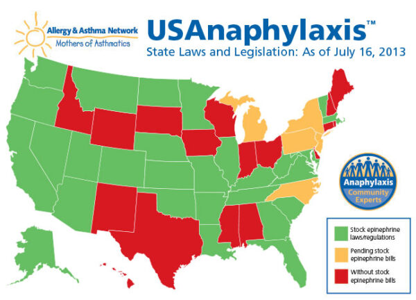 AANMA Maps the Status of State Epinephrine Legislation - SnackSafely.com
