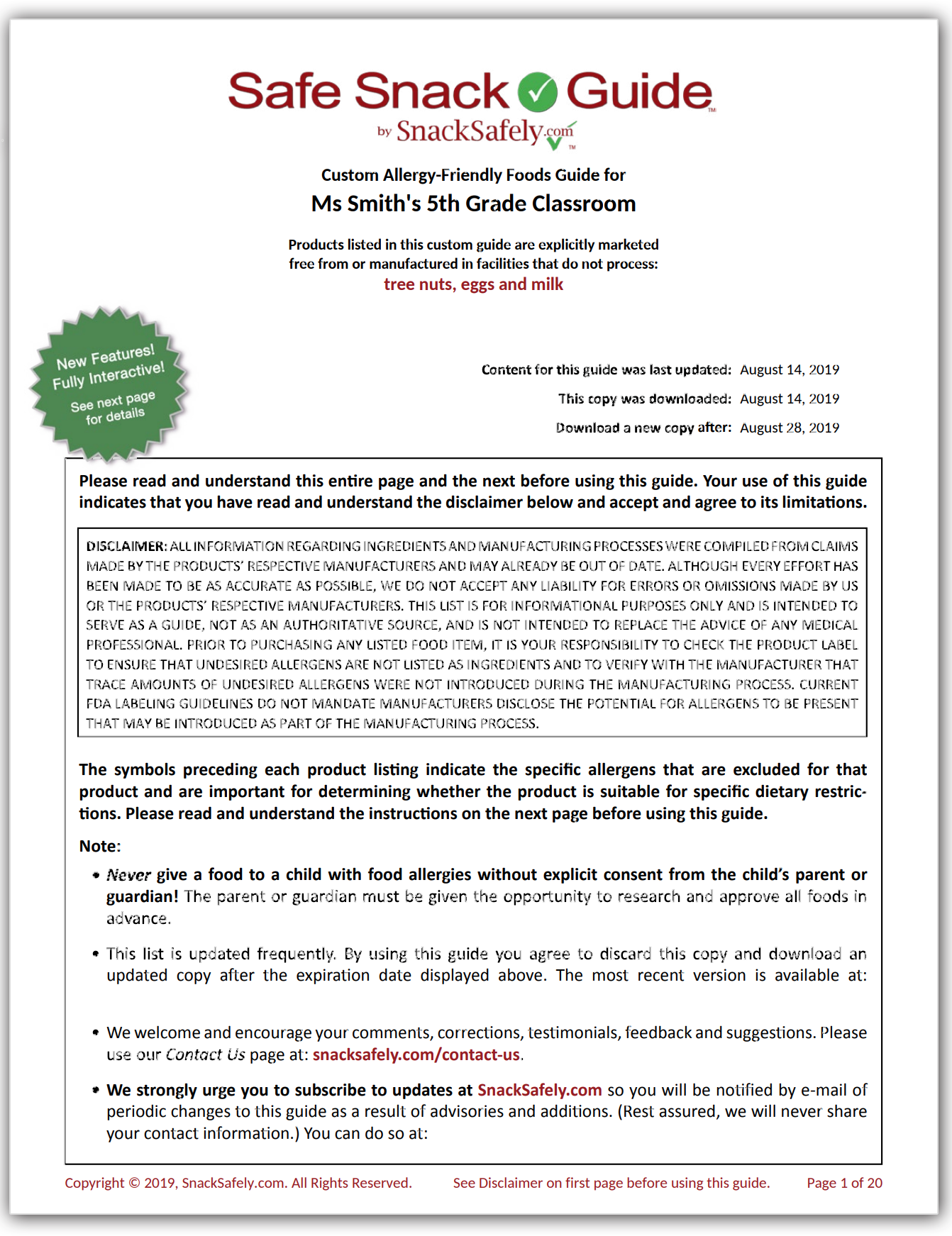 SnackSafely.com Launches Custom Safe Snack Guides for Classrooms ...