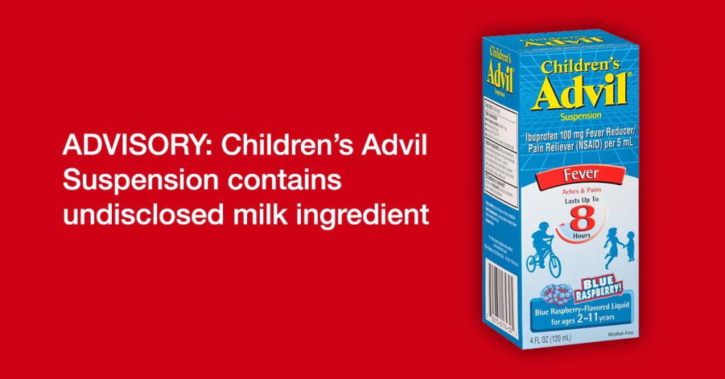 WARNING: Children's Advil Contains Milk. Why Doesn't GSK Disclose That ...