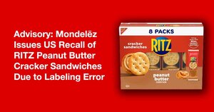 Mondelēz Issues US Recall of RITZ Peanut Butter Cracker Sandwiches Due ...