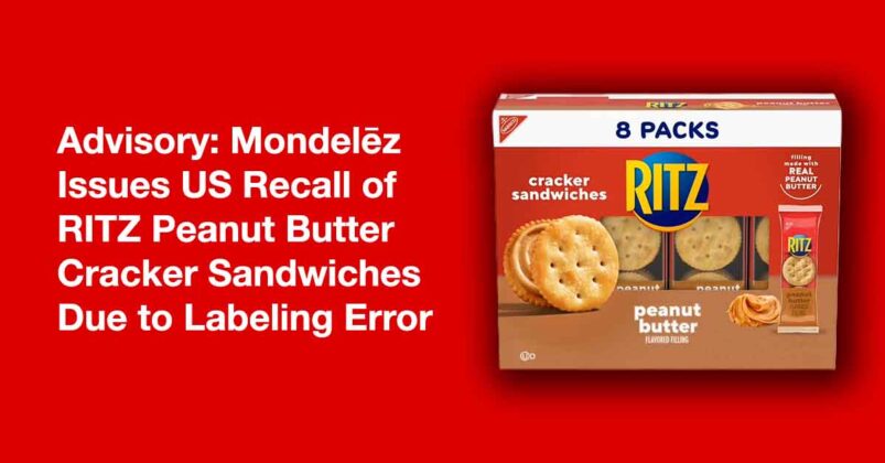 Mondelēz Issues US Recall of RITZ Peanut Butter Cracker Sandwiches Due ...