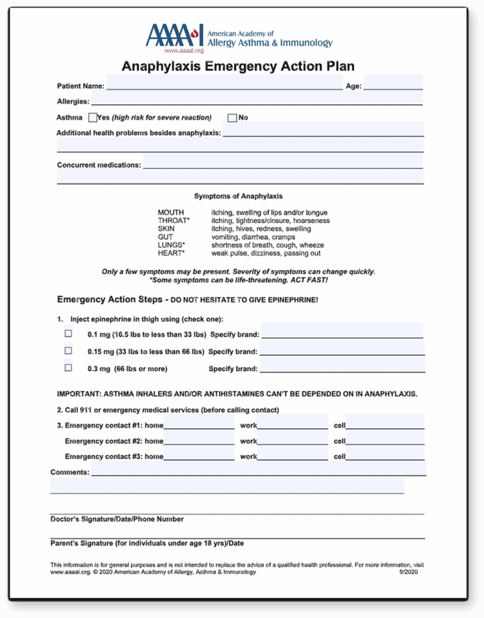 Now is the time to update your child's food allergy emergency plan for ...